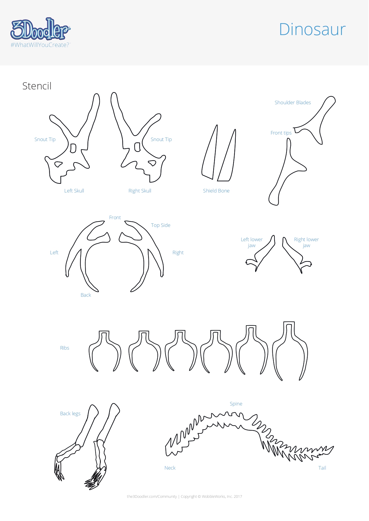 Dinosaur 3D Pen Creation Library