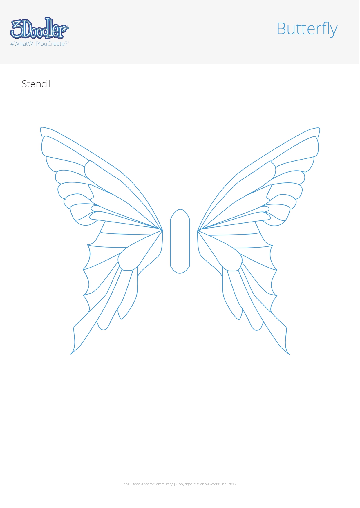 Pastel Butterfly 3D Pen Stencil 3Doodler