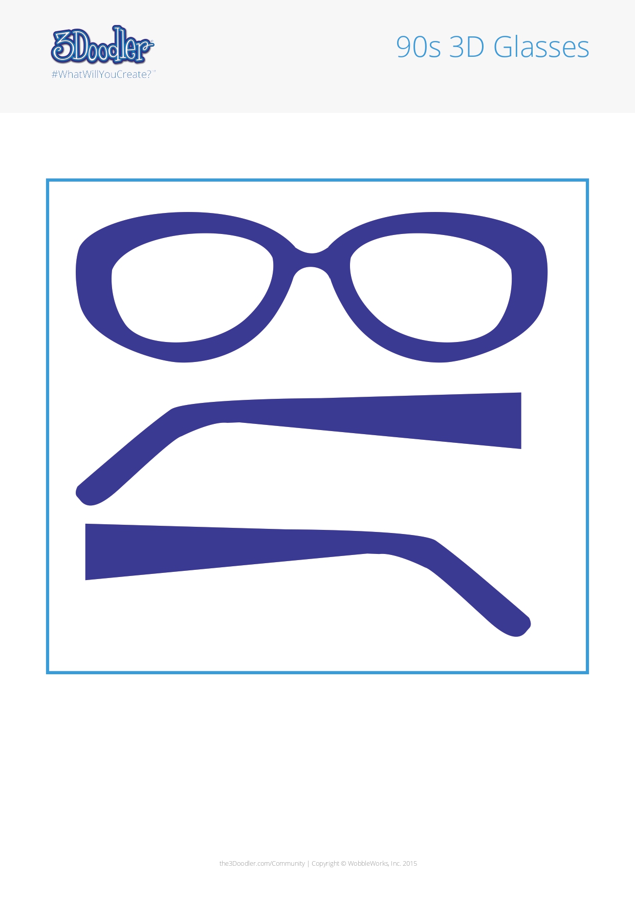 90s 3D Glasses 3D Pen Stencil 3Doodler